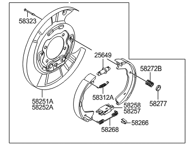 58270-3M300 Genuine Hyundai Brake Assembly-Parking Rear,RH