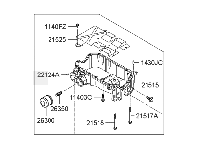 21520-37107 Genuine Hyundai Pan Assembly-Engine Oil,Upper