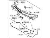 86150-2V000 Genuine Hyundai Cover Assembly-Cowl Top