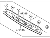 87310-B1000 - Genuine Hyundai GARNISH ASSEMBLY-TAIL GATE