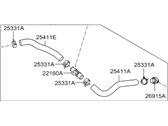 25414-D3500 Genuine Hyundai Hose Assembly-Radiator,Upper