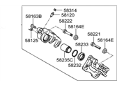 58311-E6A10 Genuine Hyundai Caliper Kit-Rear Brake,RH