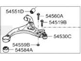 54500-3J000 Genuine Hyundai Arm Complete-Front Lower,LH