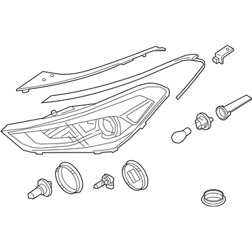 92101-D3500 Genuine Hyundai Headlamp Assembly, Left